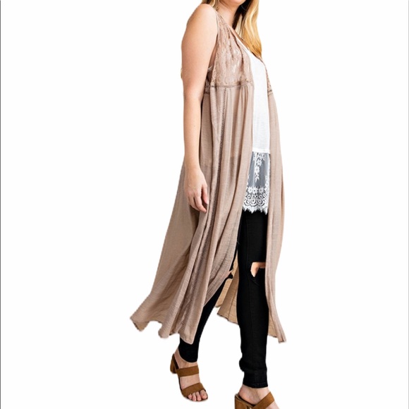 Kori | Jackets & Coats | Bohemian Style Duster Length Lace Cotton Vest ...